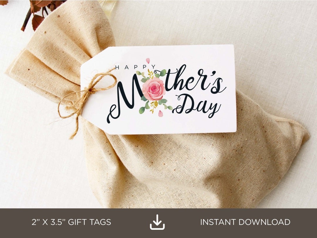 Printable Floral Happy Mother's Day Favor Tags, Tags for Mom for ...
