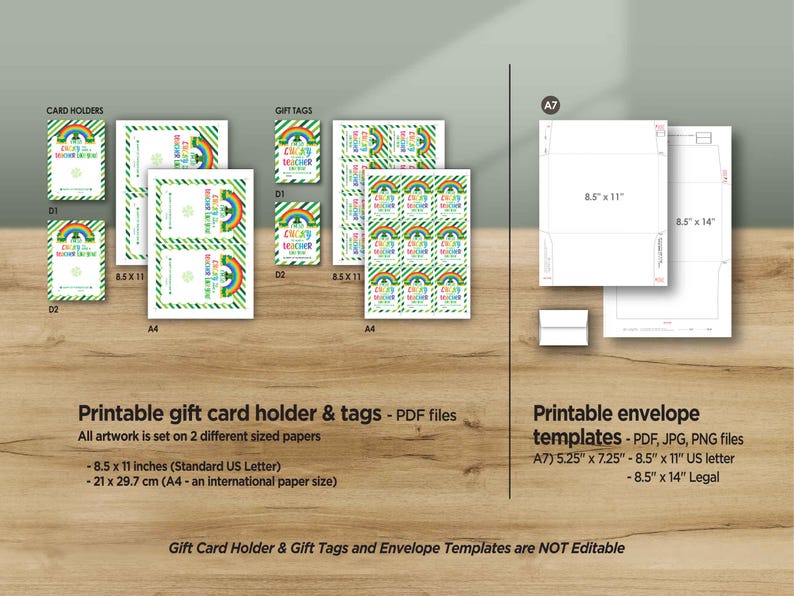 EDITABLE St. Patrick's Day Teacher Gift Card Holder,teacher St. Patrick ...