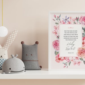 Printable Bible Verse Wall Art,may the God of Hope Fill You, Romans 15: ...