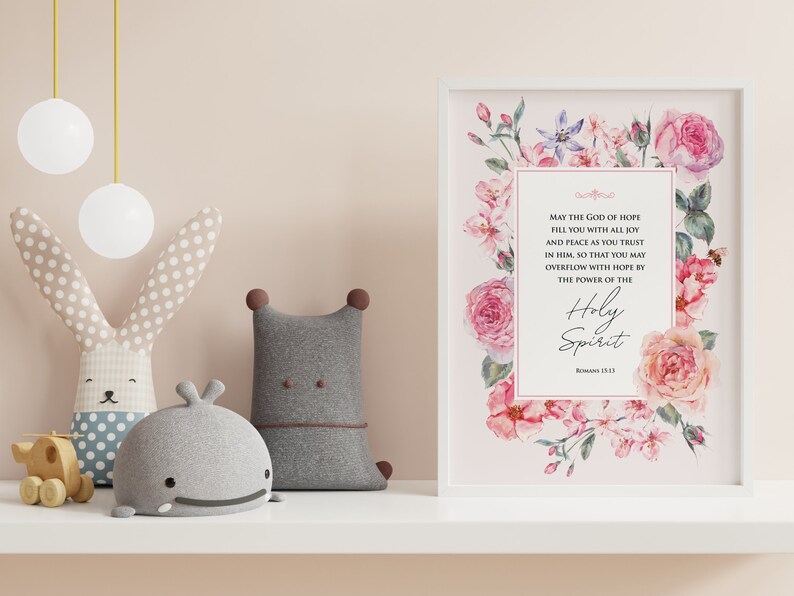 Printable Bible Verse Wall Art,may the God of Hope Fill You, Romans 15: ...