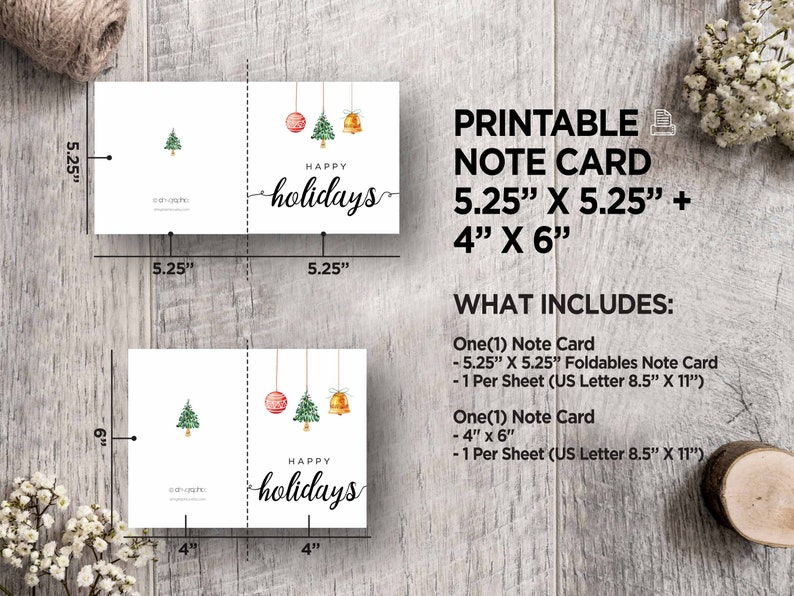 Happy Holiday Printable Cards, Printable Holiday Cards, Christmas ...