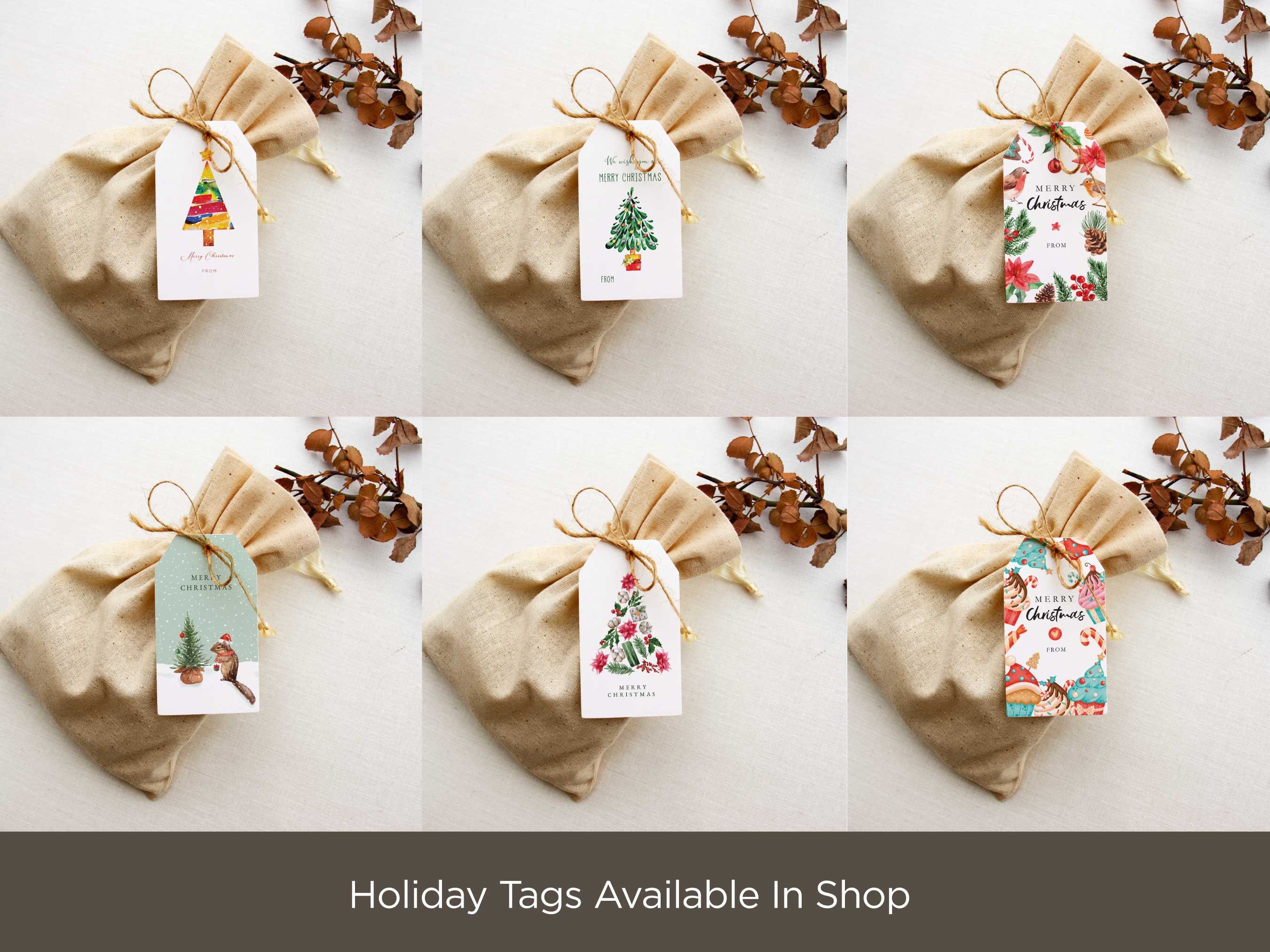 Printable Happy Holidays Gift Tags: Christmas Favor Tags (instant ...