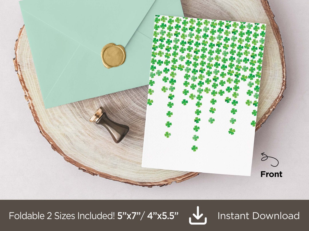 Printable St Patrick's Day Card, Happy St Patricks Day Note Crad, Irish ...