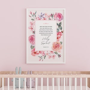 Printable Bible Verse Wall Art,may the God of Hope Fill You, Romans 15: ...