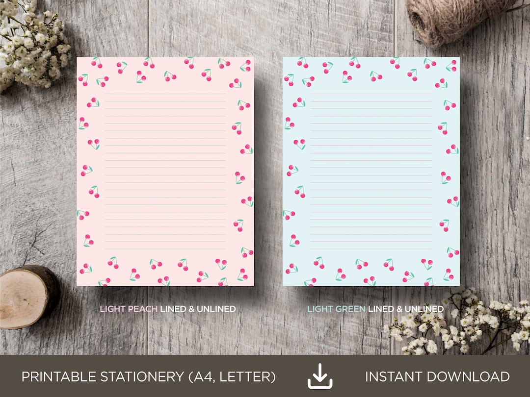 Cute Cherry Notecards, Aesthetic Stationery, Stationery Cards ...