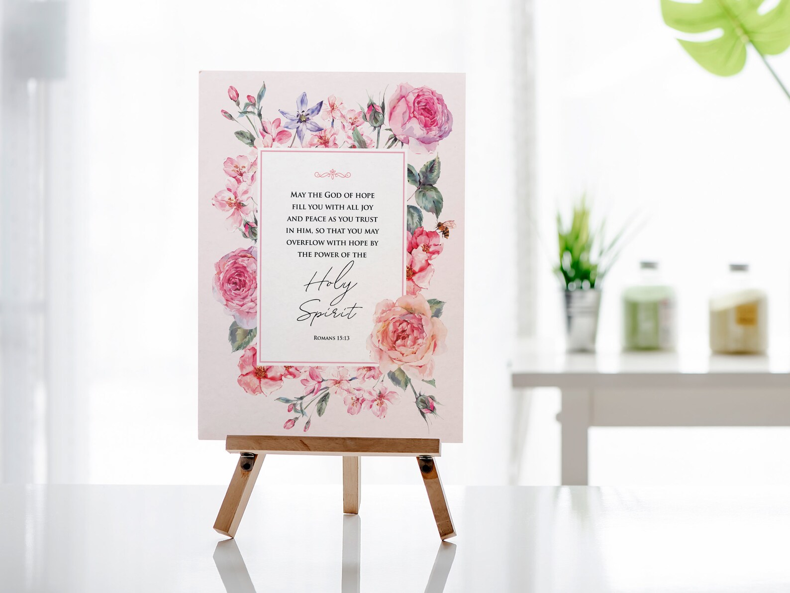 Printable Bible Verse Wall Art,may the God of Hope Fill You, Romans 15: ...