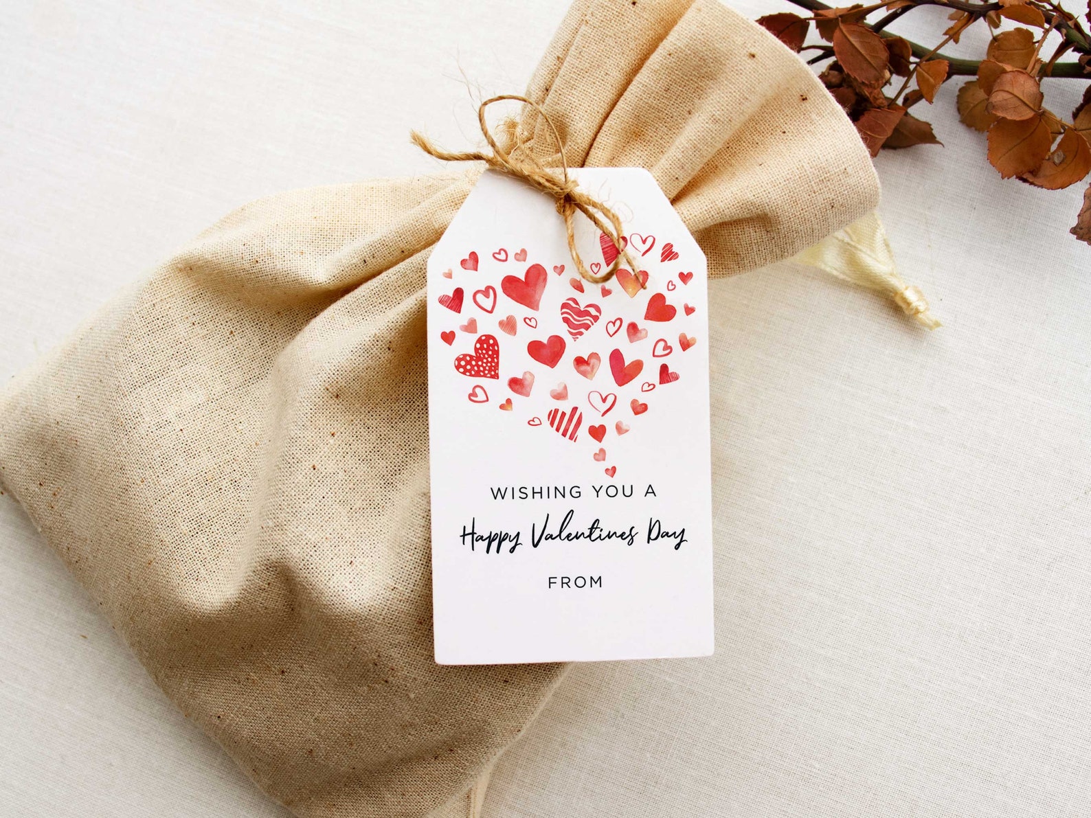 Printable Watercolor Love Hearts Gift Tag, Hearts Valentine's Tag ...