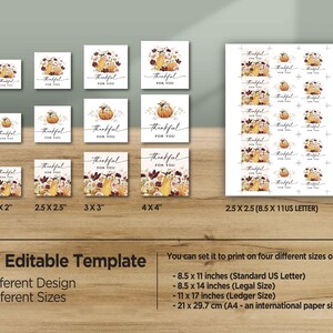 DIY Editable Thankful for You Gift Tag,printable Autumn Favor Tag ...