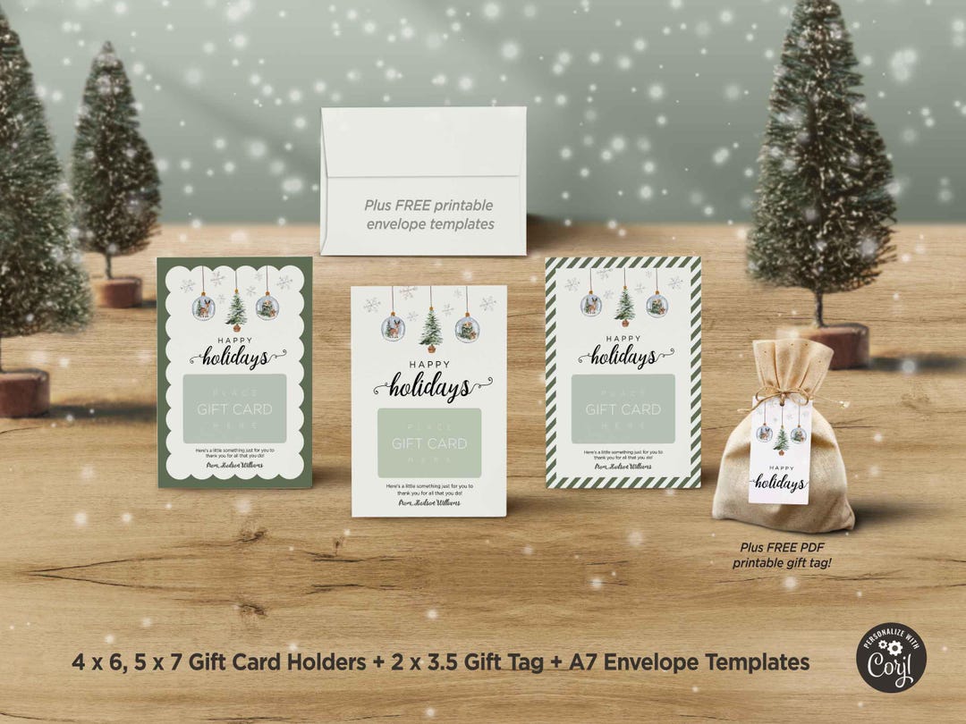 EDITABLE Holidays Gift Card Holder, Teacher Christmas Gift Card Holder ...
