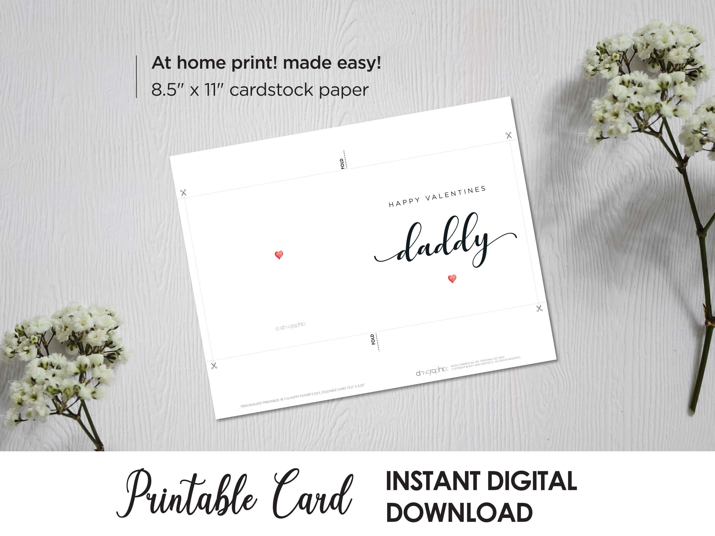 Printable Daddy Valentines Day Card for Him, Daddy Card From Baby ...