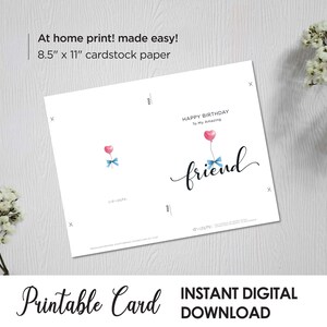 Printable to My Amazing Friend Birthday Card, Happy Birthday Card for ...