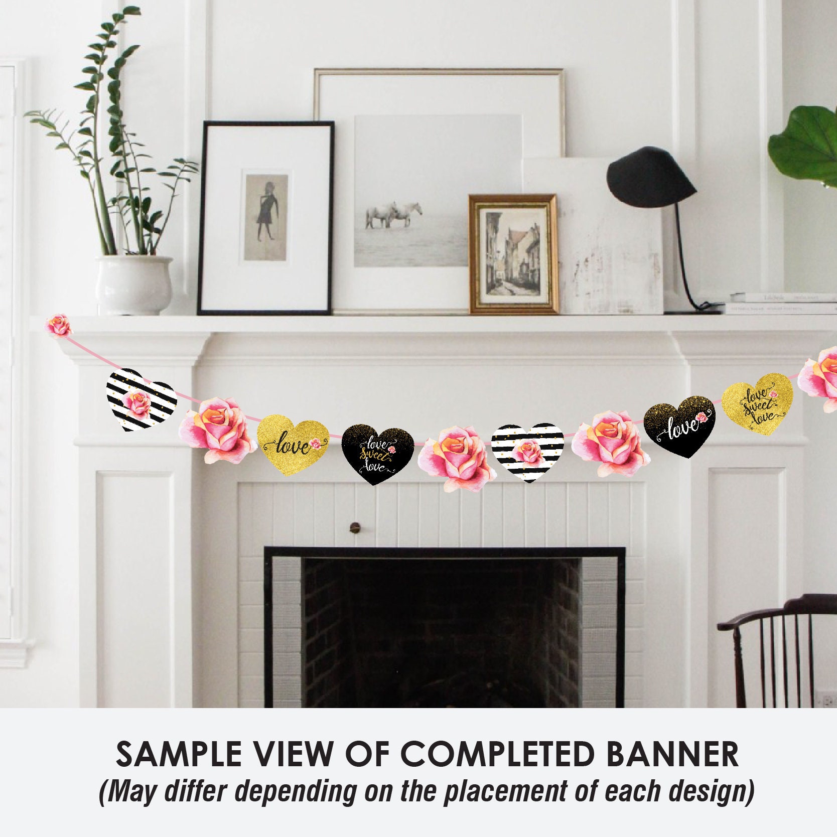 Printable Love Banner Valentine's Day Banner Hearts | Etsy