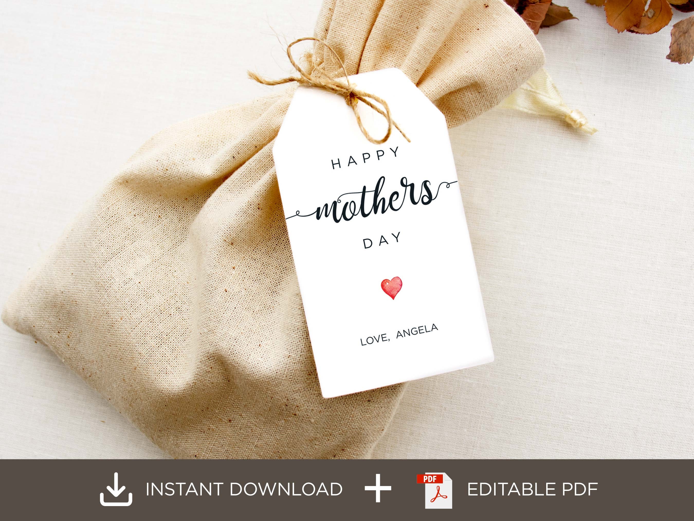 Editable PDF Happy Mother's Day Favor Tags, Tags for Mom for Grandma ...