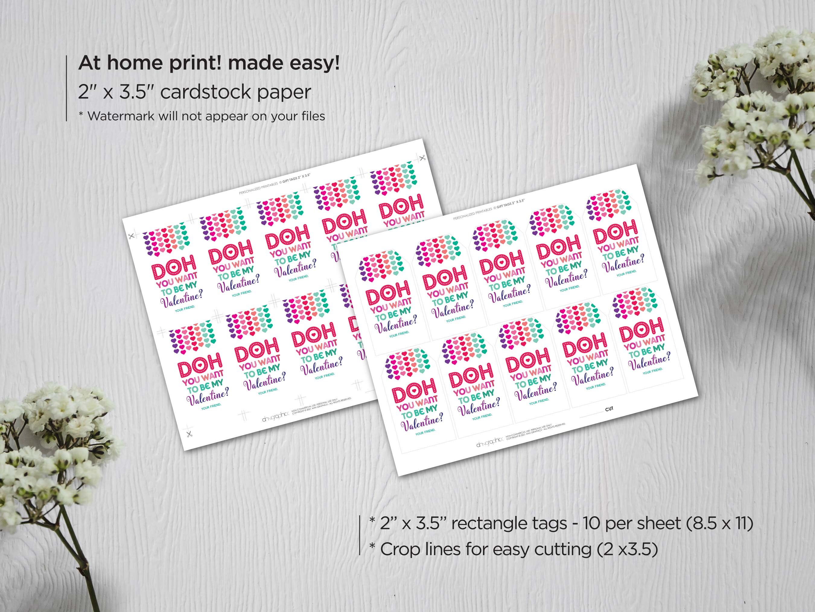 Printable Doh You Want to Be My Valentine Tag, Play Dough Valentine Tag ...