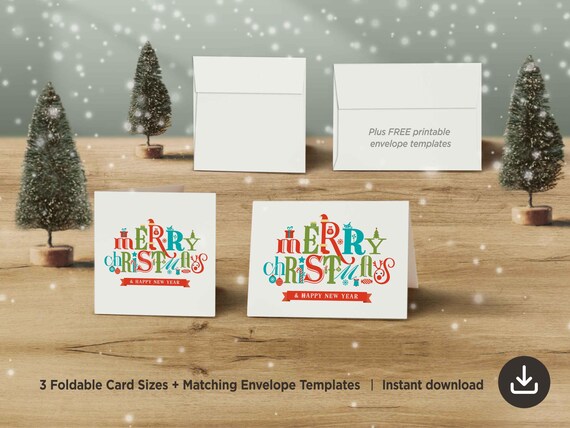 Printable Digital Holiday Cards Printable Digital File For Folded