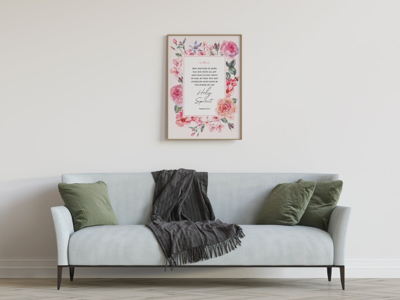 Printable Bible Verse Wall Art,may the God of Hope Fill You, Romans 15: ...