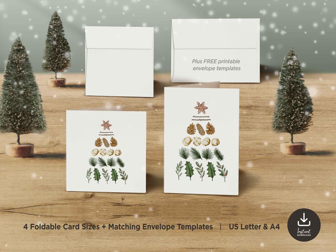 Christmas Tree Christmas Card, Printable Holiday Card, Christmas Trees ...
