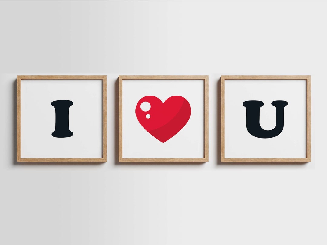 Printable I Love You Wall Art Set of 3, Romantic Quotes Gift, Valentine ...