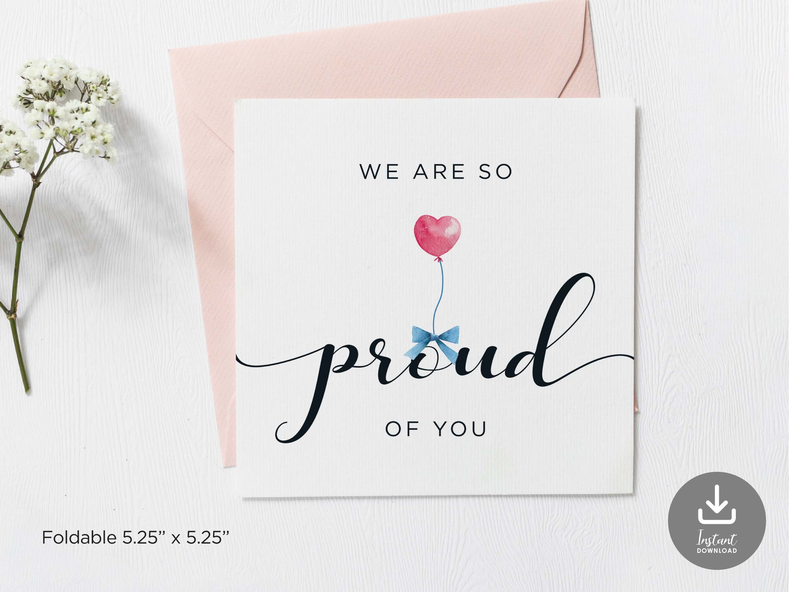 We Are so Proud of You Card, Well Done Card, Congratulations Card, Printable Graduation Card ...