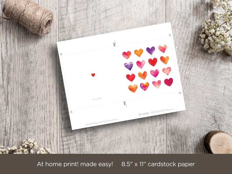 Printable Love Hearts Fathers Day Card,valentines Day Card,mothers Day ...