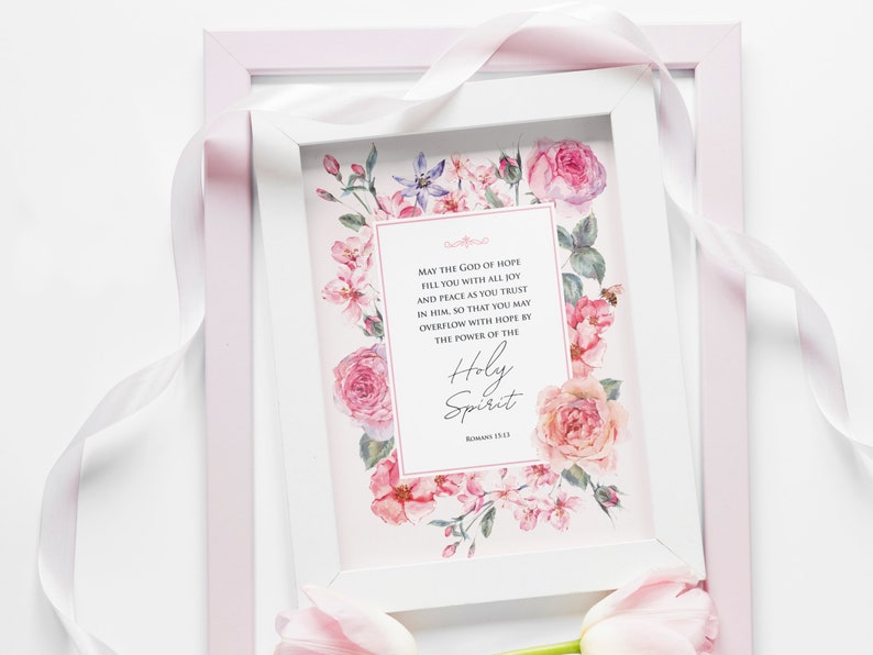 Printable Bible Verse Wall Art,may the God of Hope Fill You, Romans 15: ...