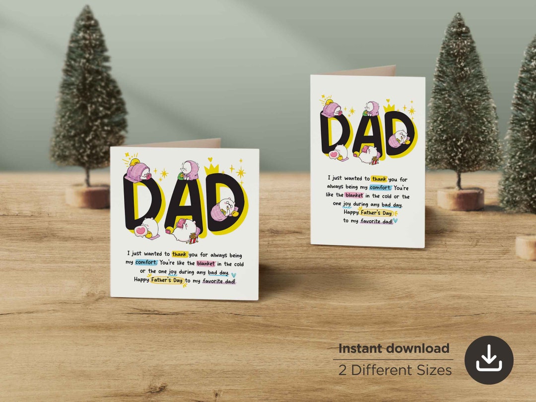 Funny Father's Day Card, Cute Father's Day Card, Happy Fathers Day Card ...