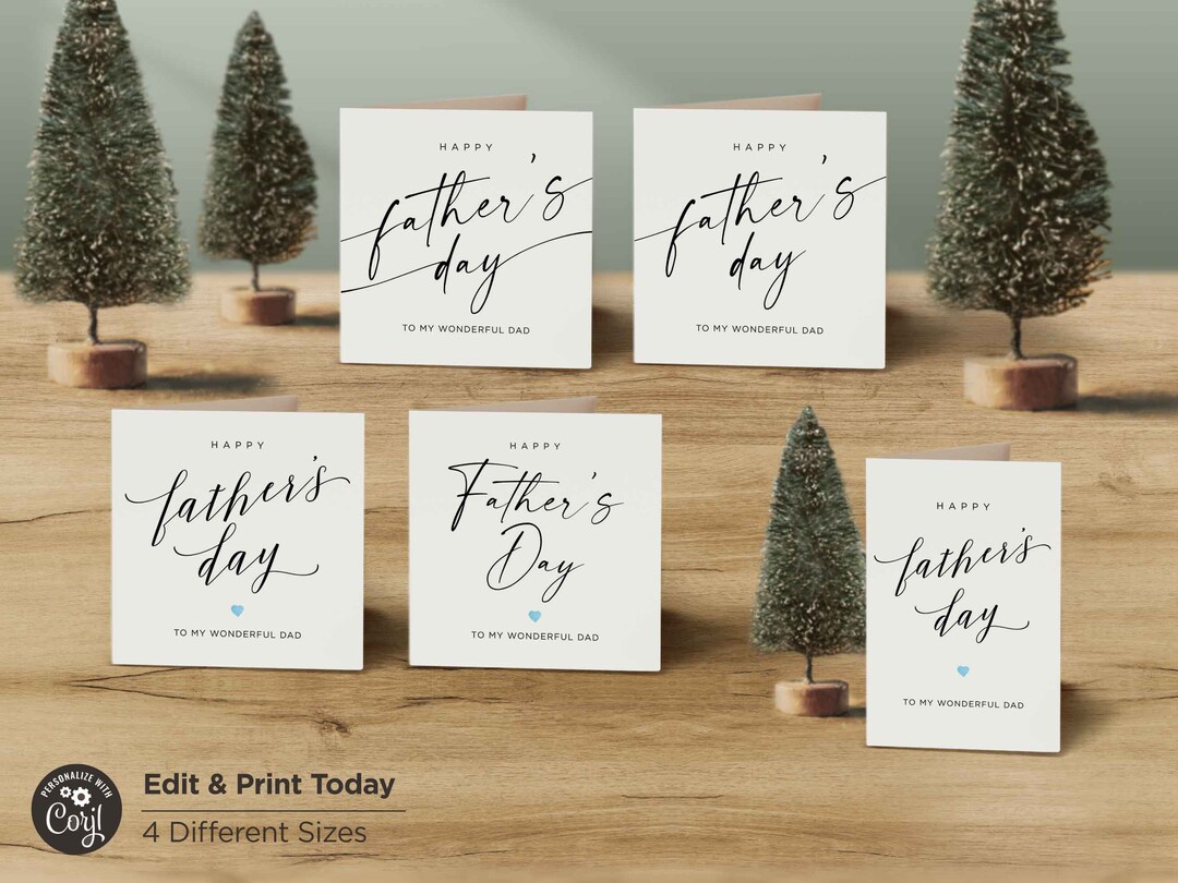 Father's Day Card, Editable Fathers Day Card, Personalized Fathers Day ...