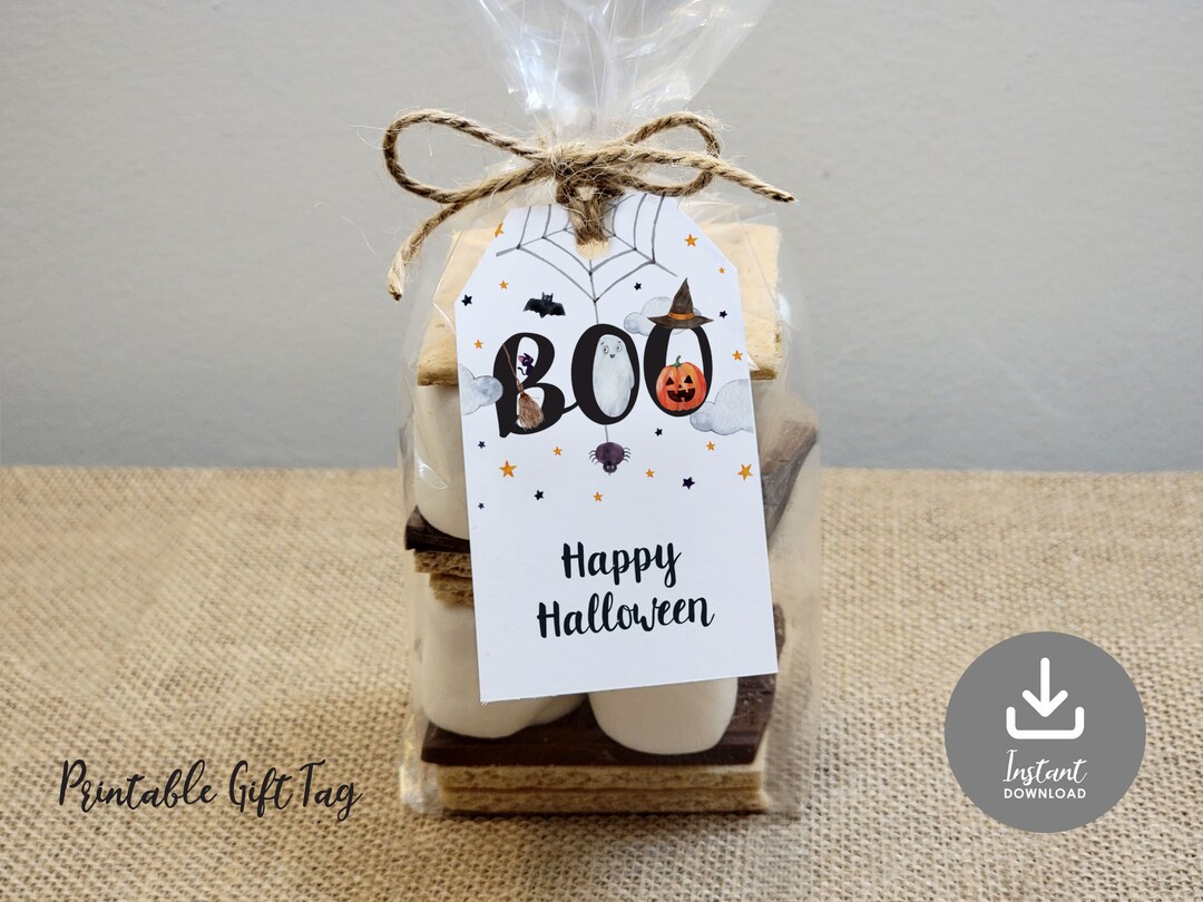 Halloween Favor Tags, Printable Happy Halloween Gift Tags, Costume ...