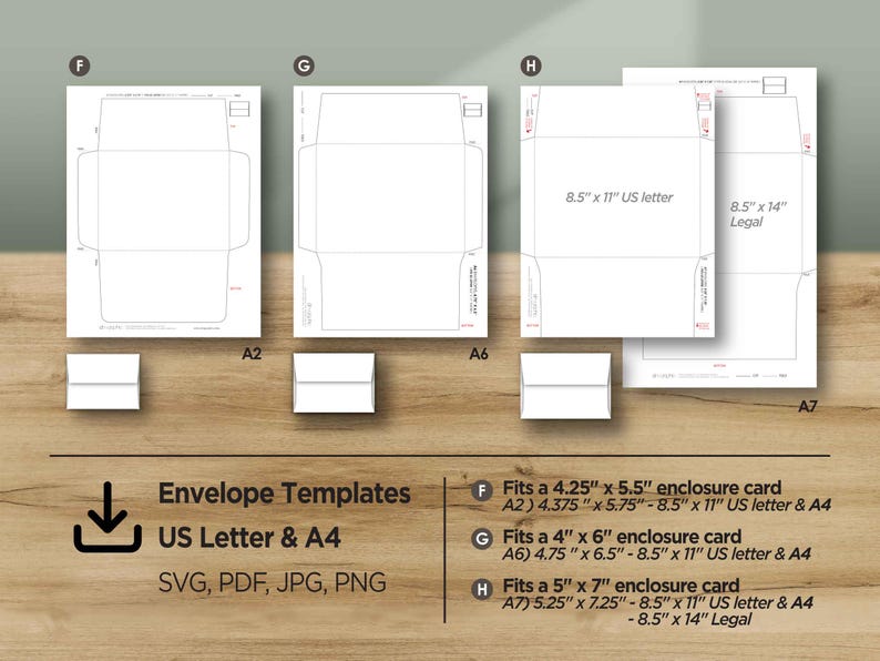Printable Envelope Templates: DIY Card Envelopes (instant Download) - Etsy