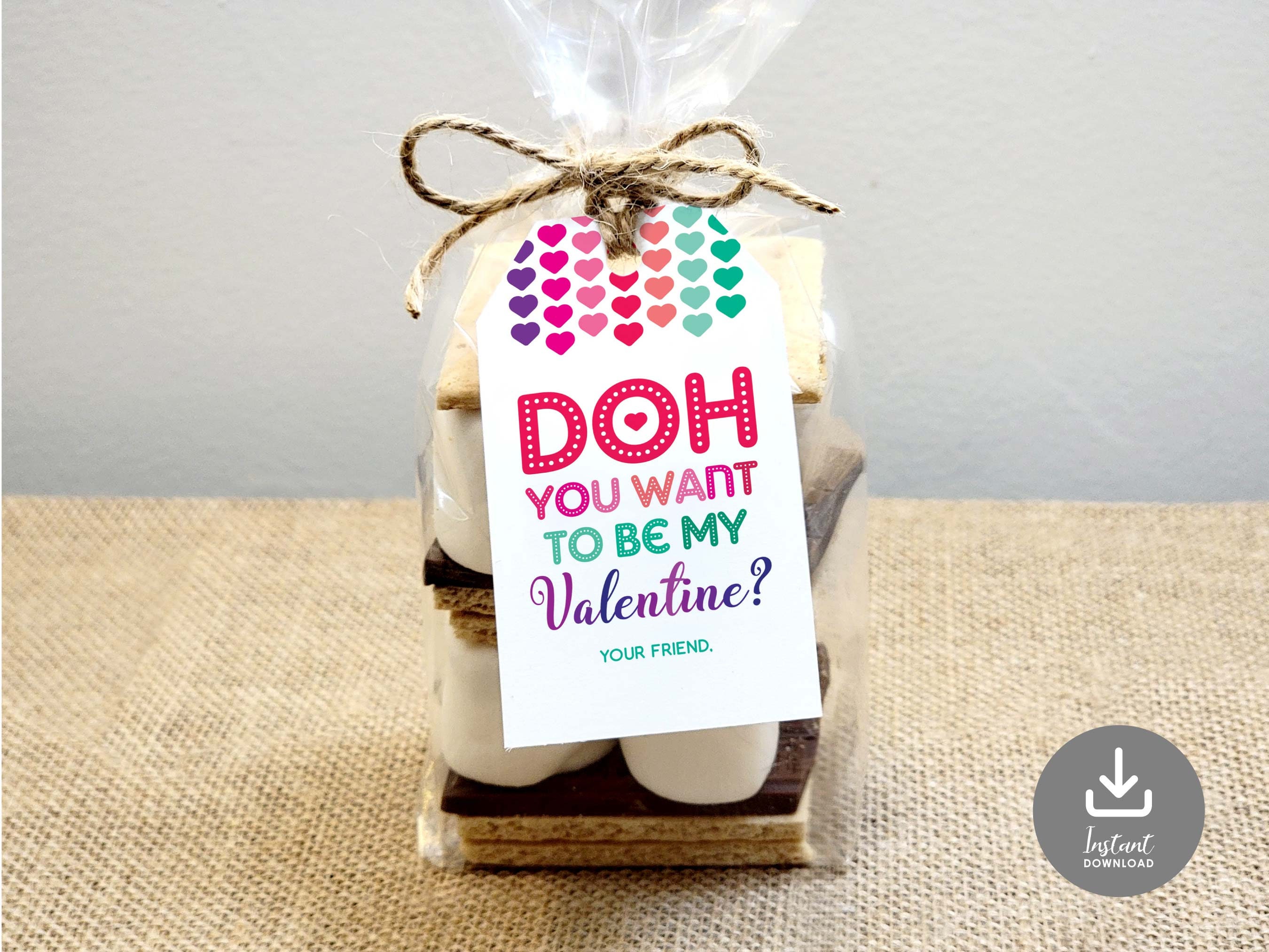 Printable Doh You Want to Be My Valentine Tag, Play Dough Valentine Tag ...