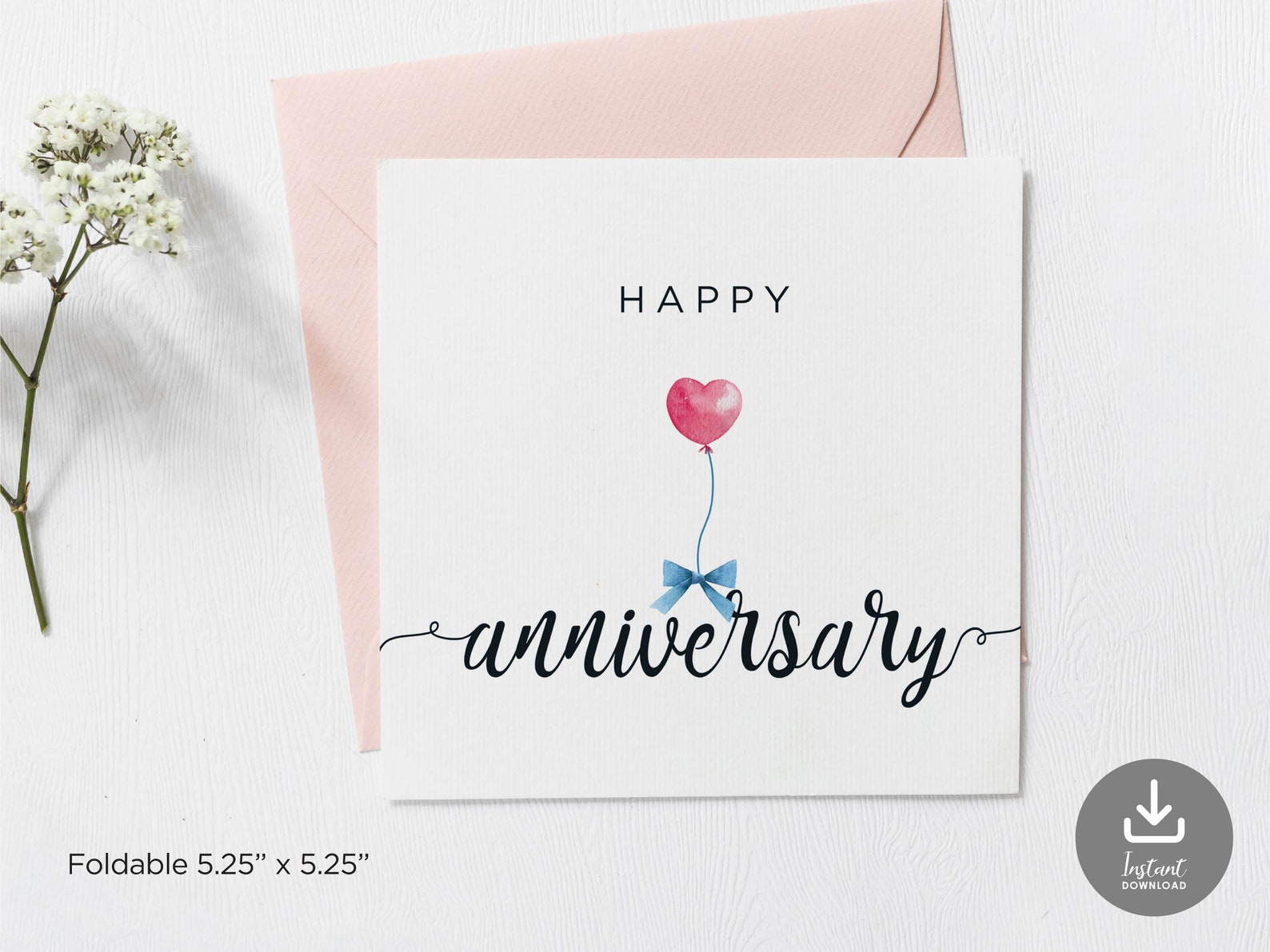 Happy Anniversary Printable Card, Happy Anniversary Card, Wedding ...