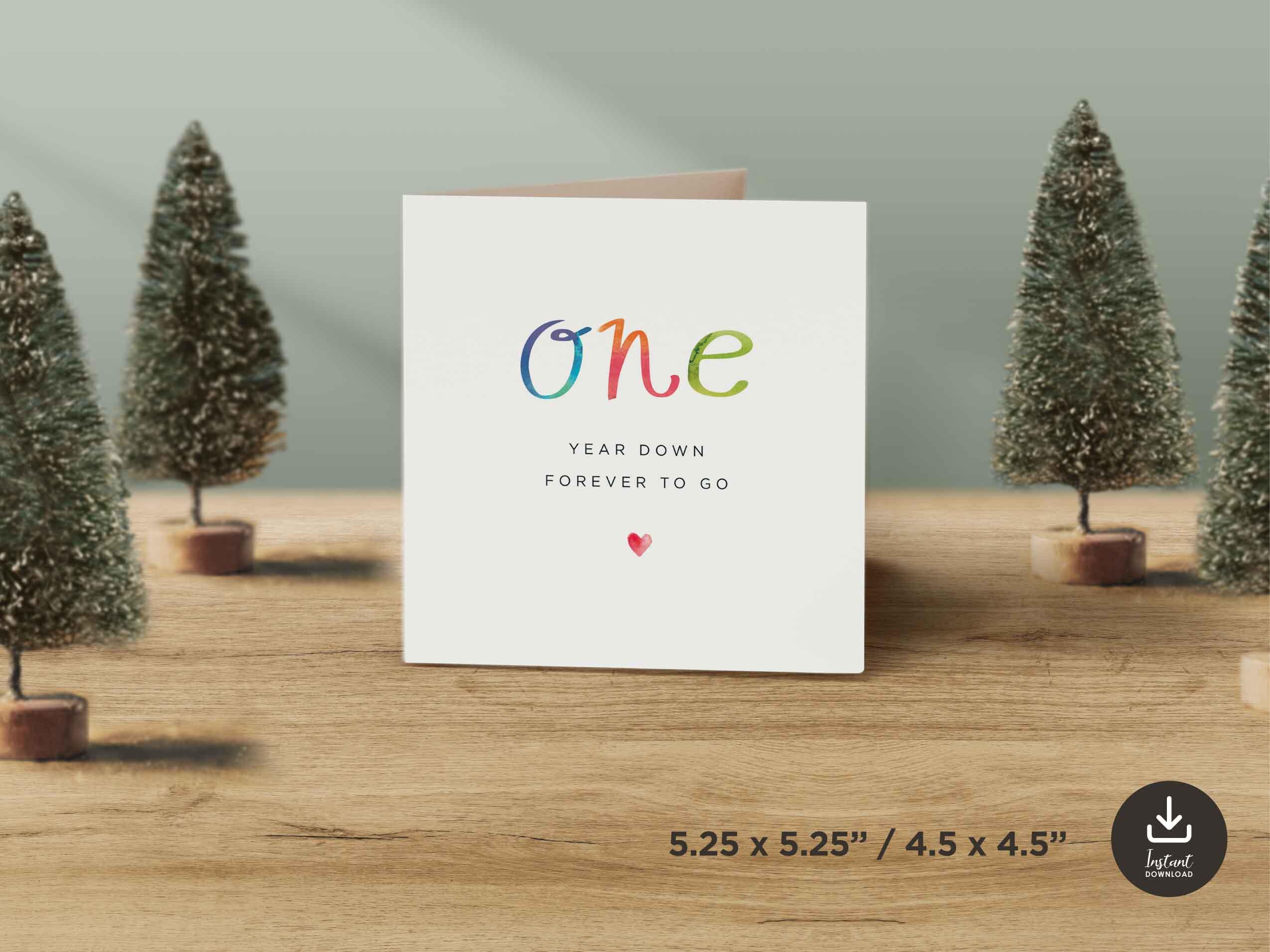 One Year Anniversary Card: Printable Gift for Boyfriend/husband ...