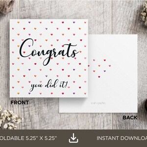 Printable Congratulations Card, You Did It Card, Proud Congratulations ...