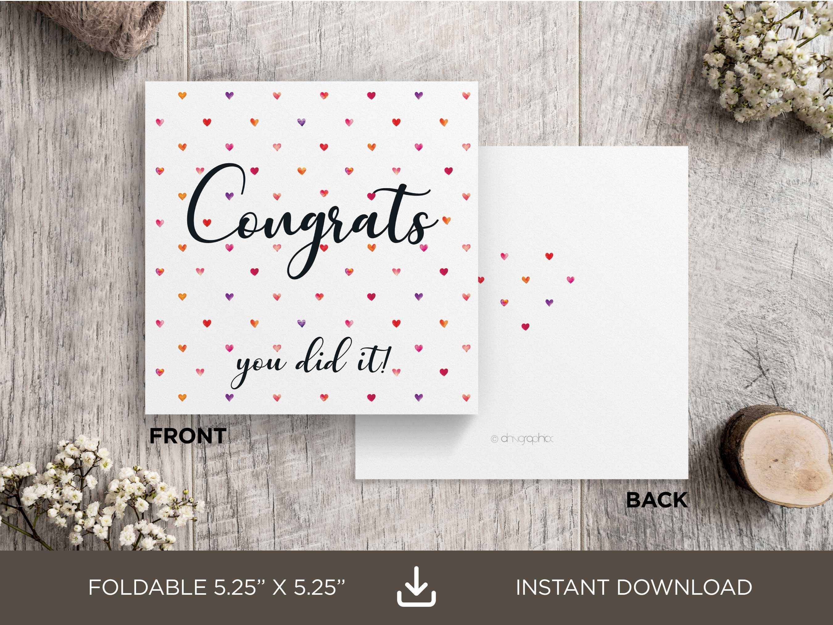 Printable Congratulations Card, You Did It Card, Proud Congratulations ...