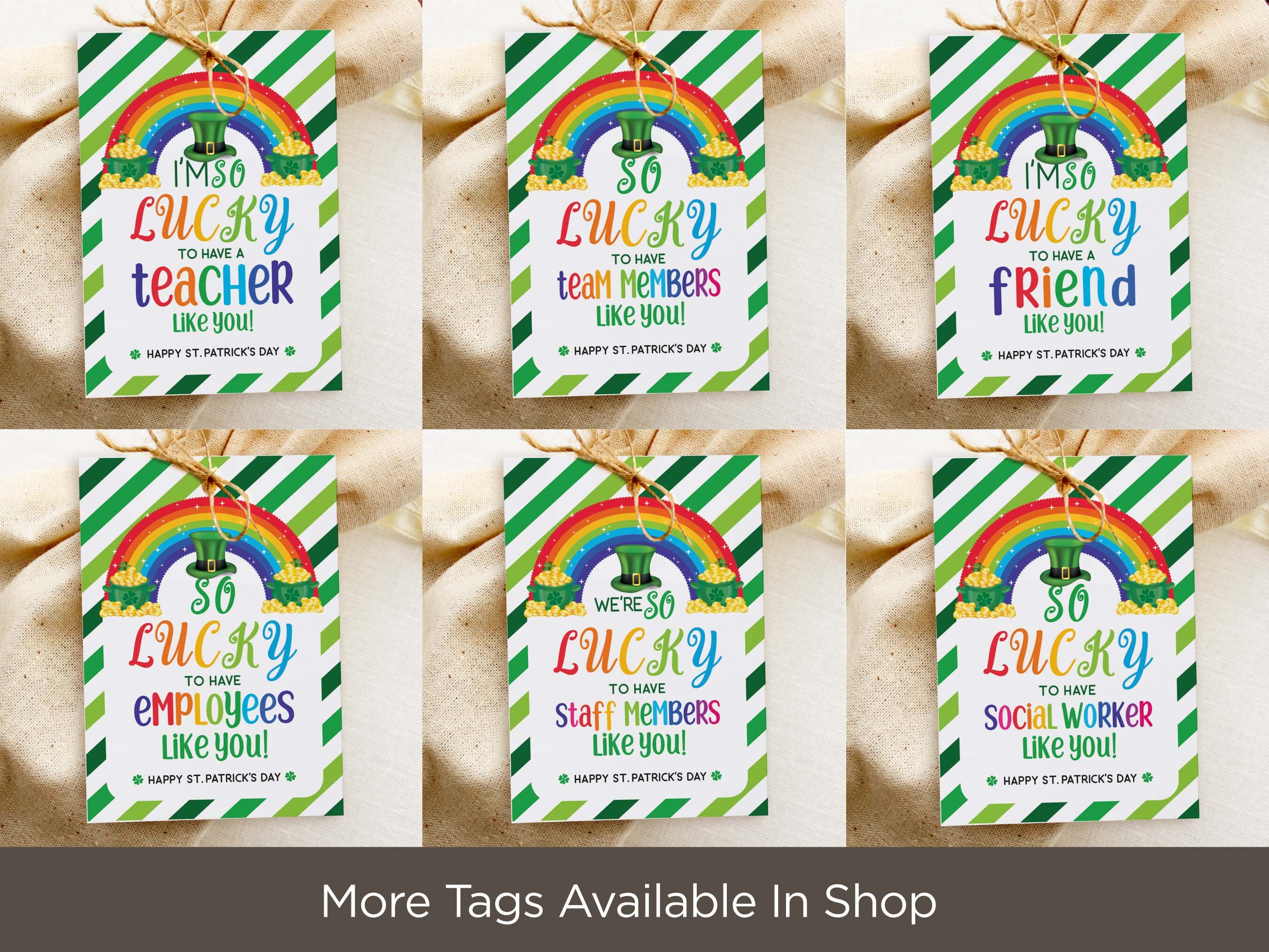 St. Patrick's Day Coworkers Printable Tag,lucky to Have Coworkers Gift ...