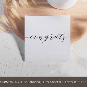Printable Congratulations Card: Minimalist Congrats, Well Done (digital ...