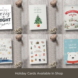 Seasons Greetings Card: Blank Christmas Holiday Card (digital Download ...
