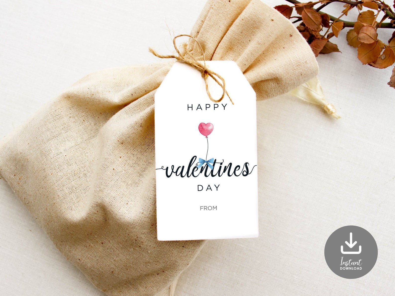 Printable Happy Valentine's Day With Heart Gift Tags, Happy Valentines ...