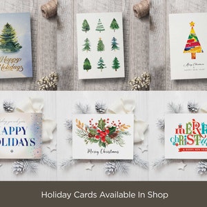 Seasons Greetings Card: Blank Christmas Holiday Card (digital Download ...