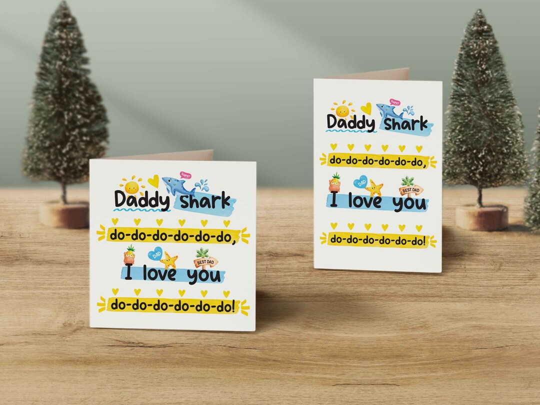 Father's Day Card for Daddy, Printable Father's Shark Card, Funny ...
