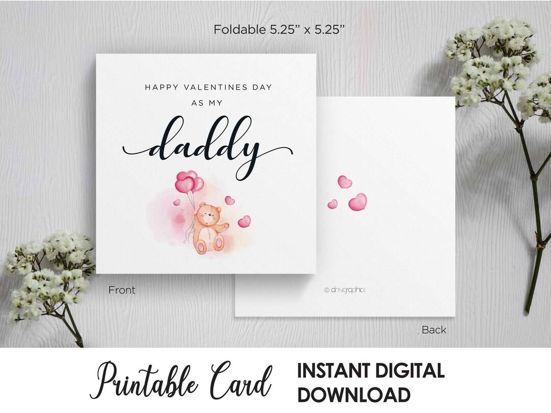 Printable Daddy Valentines Day Card for Him, Daddy Card From Baby ...