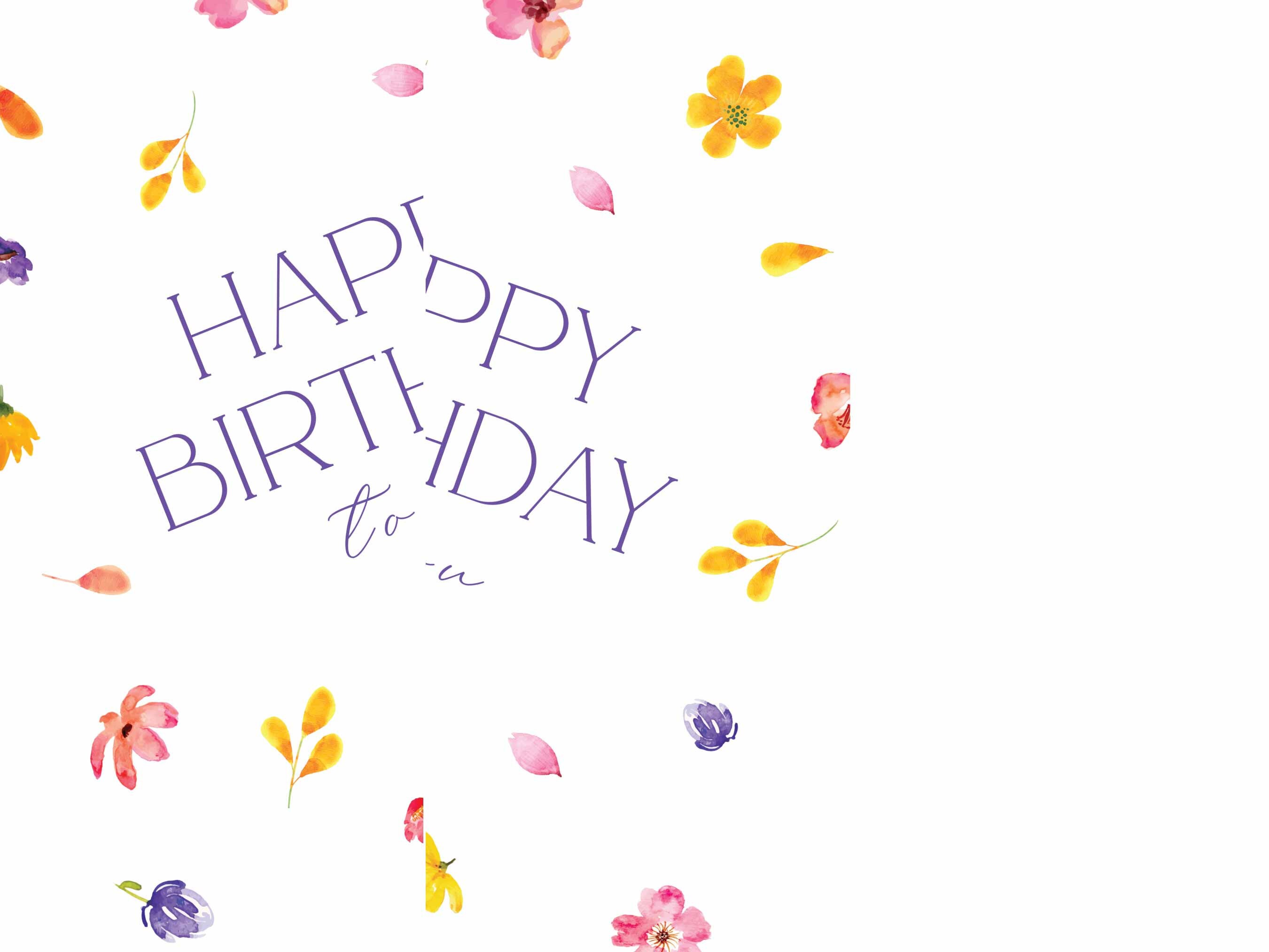 Happy Birthday Printable Cards, Floral Birthday Card, Greeting Cards ...