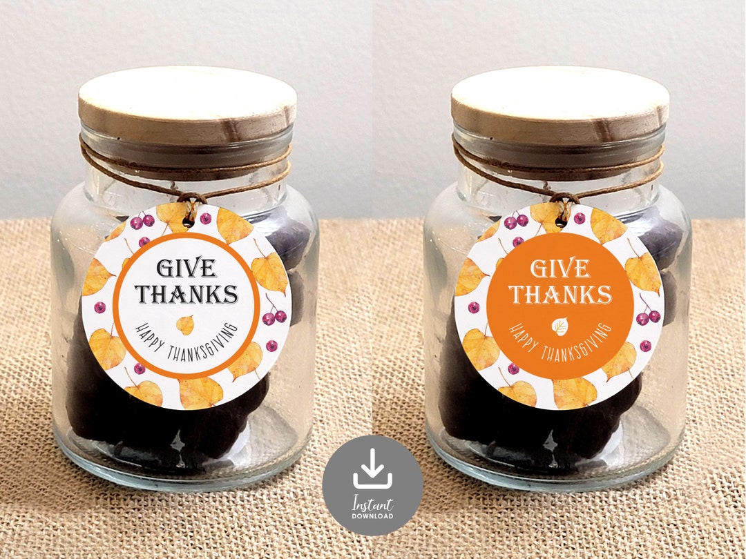 Printable Fall Cookie Tags: Round Thanksgiving Gift Tags (PDF & JPG) - Etsy