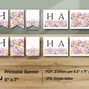 Mother’s Day Printable Floral Banner | DIY Decoration for Brunch, Party ...
