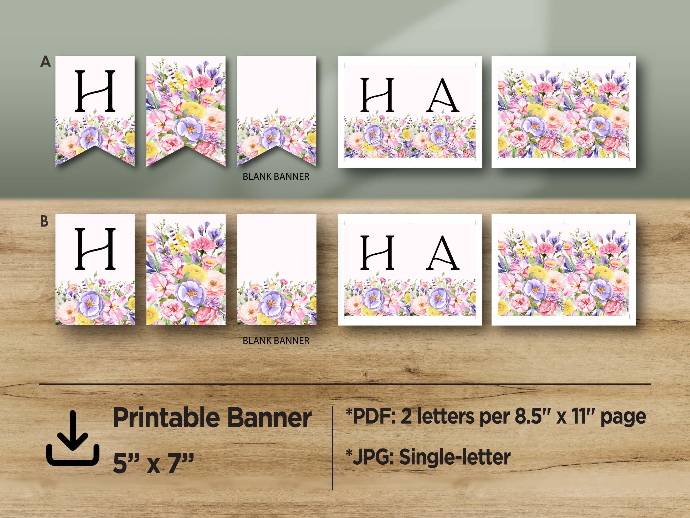 Mother’s Day Printable Floral Banner | DIY Decoration for Brunch, Party ...