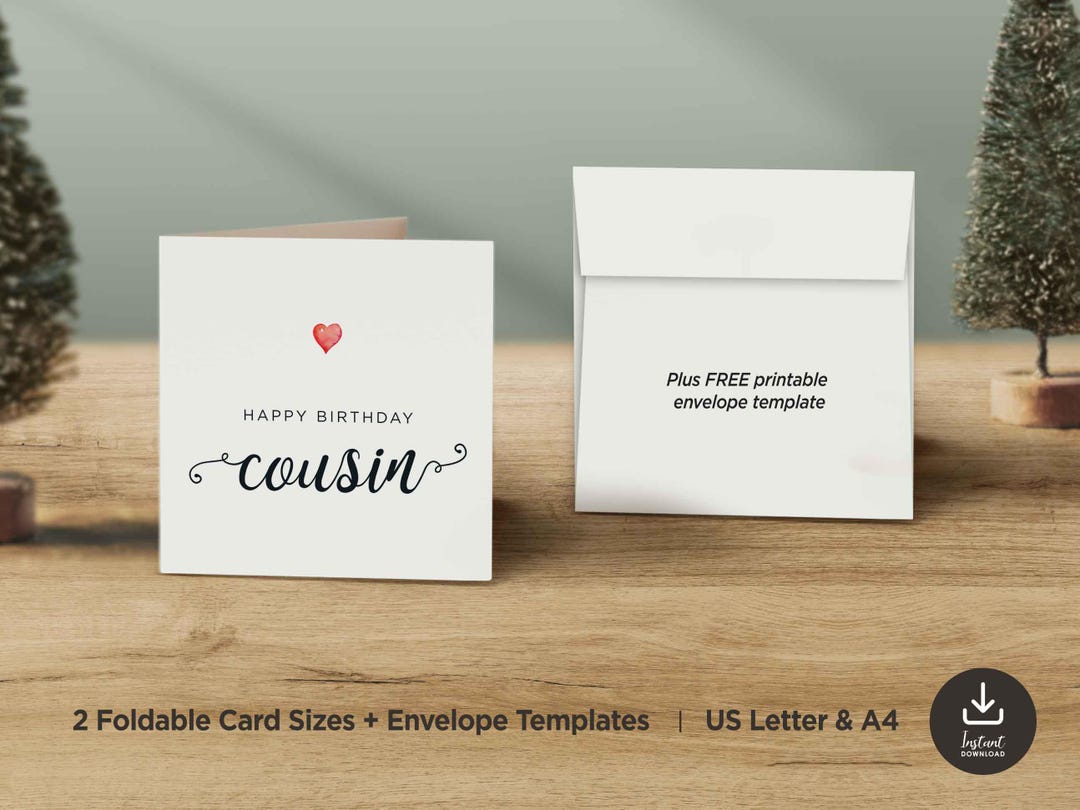 Cousin Birthday Card,cute Birthday Card for Cousin, Happy Birthday Card ...