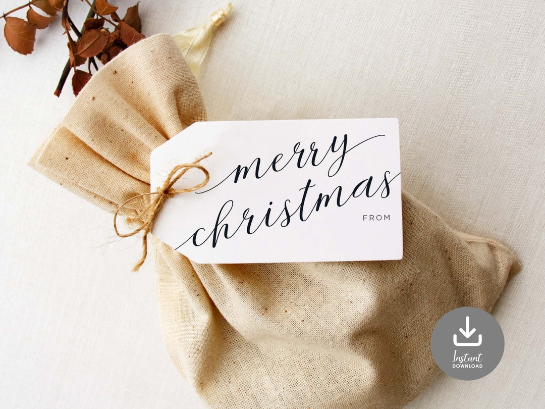 Happy Holidays Tags Printable, Christmas Gift Tags, Holiday Favor Tags ...