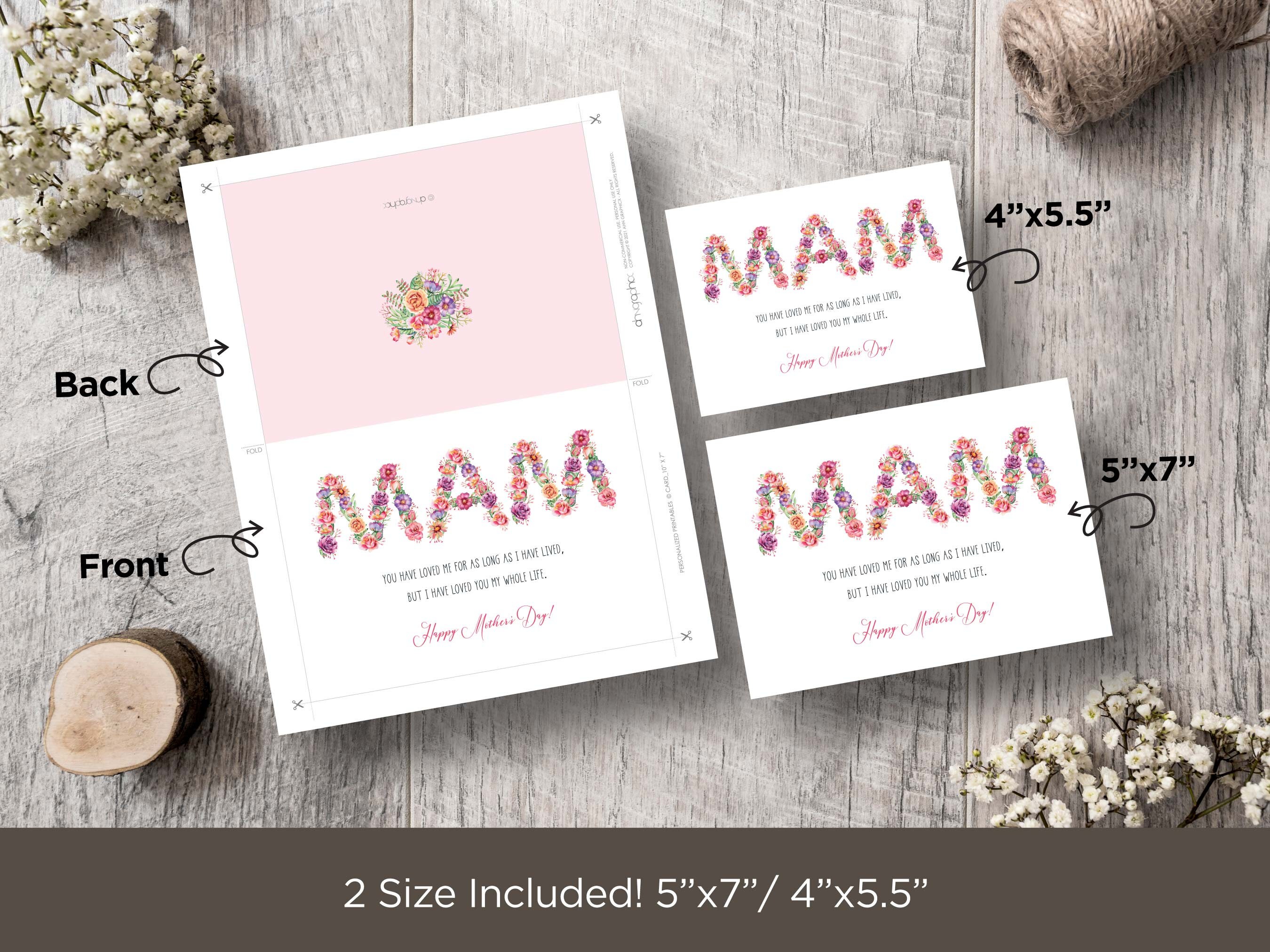 Floral Happy Mothers Day Mam Printable Card, Floral Mothers Day Mam ...