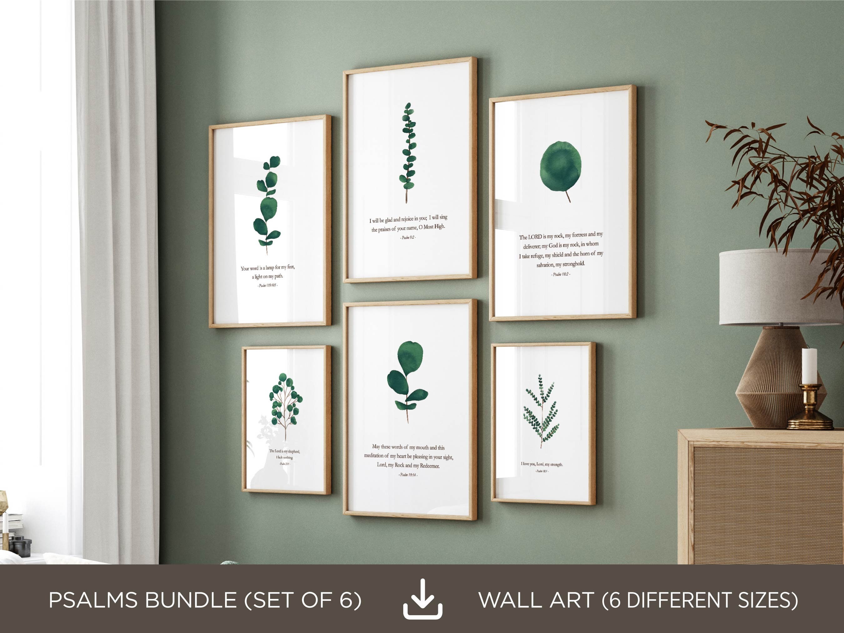 Psalms Bundle Psalms Printable Set of 6 Bible Wall Art - Etsy