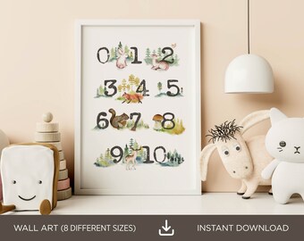 Woodland Animal Poster - Etsy